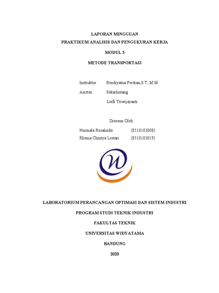 Laporan MOSI Metode Transportasi | PDF