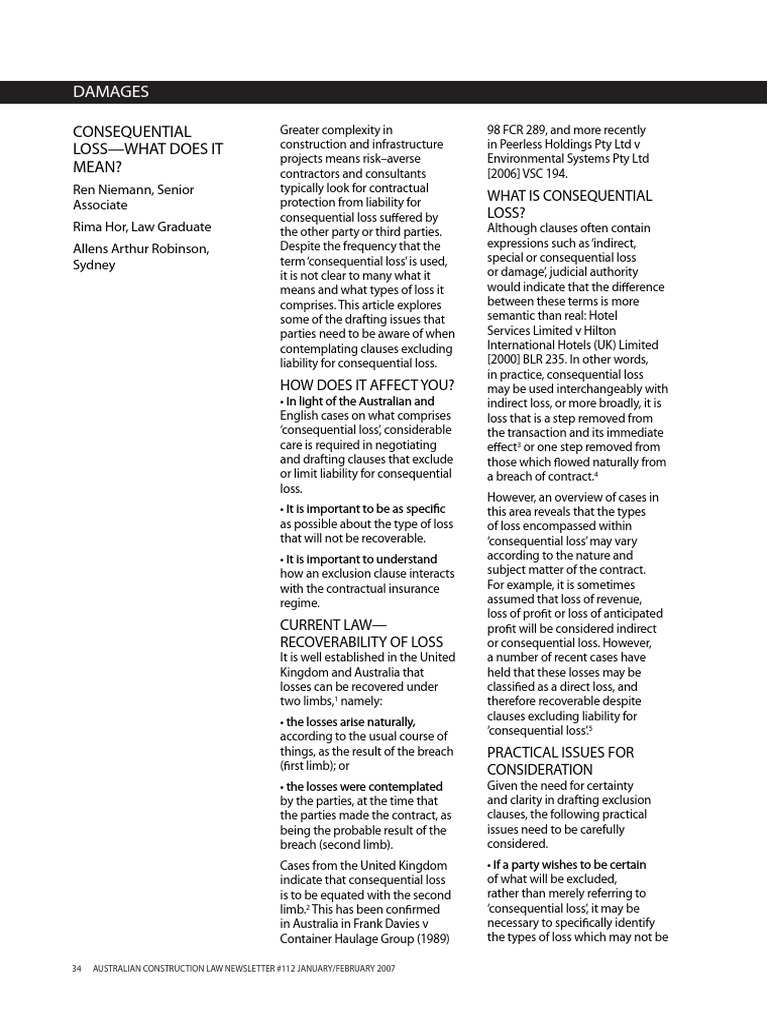 Consequential Loss - What Does It Mean | PDF | Insurance | Legal Liability