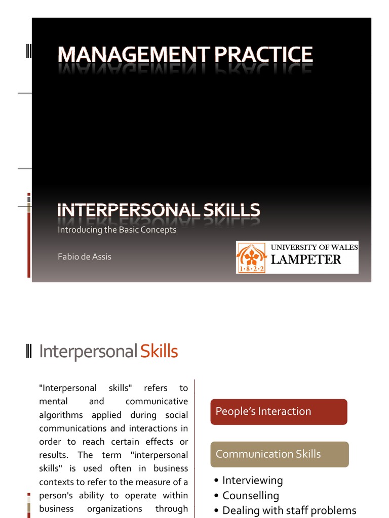 Interpersonal Skills Presentation | PDF | Interpersonal Communication ...