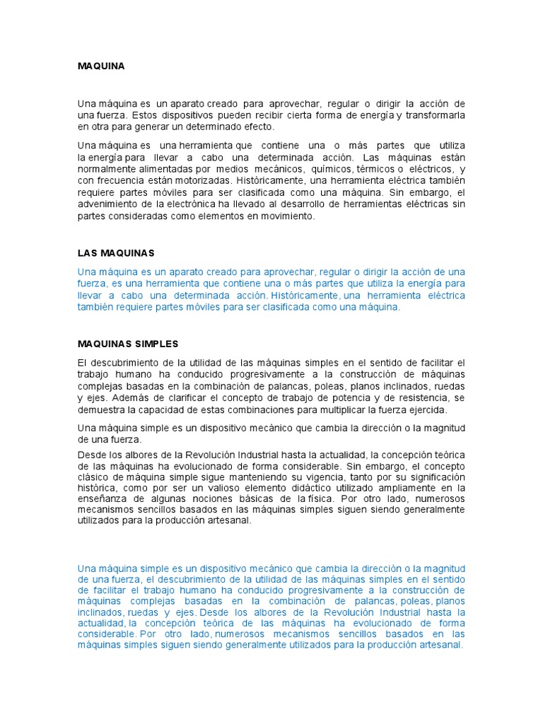 MAQUINAS | PDF | Máquinas | Herramientas