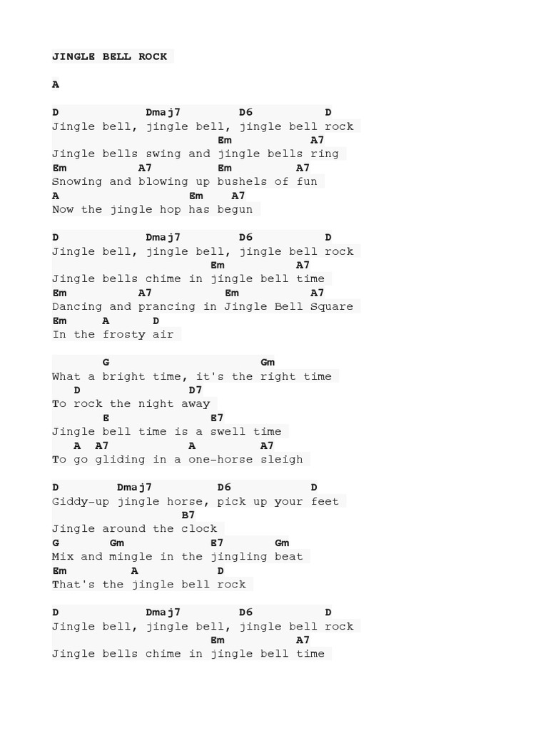 Jingle Bell Rock Lyrics and Chords | PDF