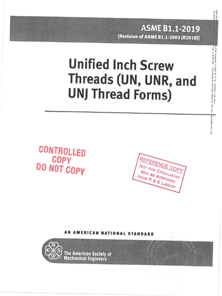 Asme B1.1-2019 | PDF