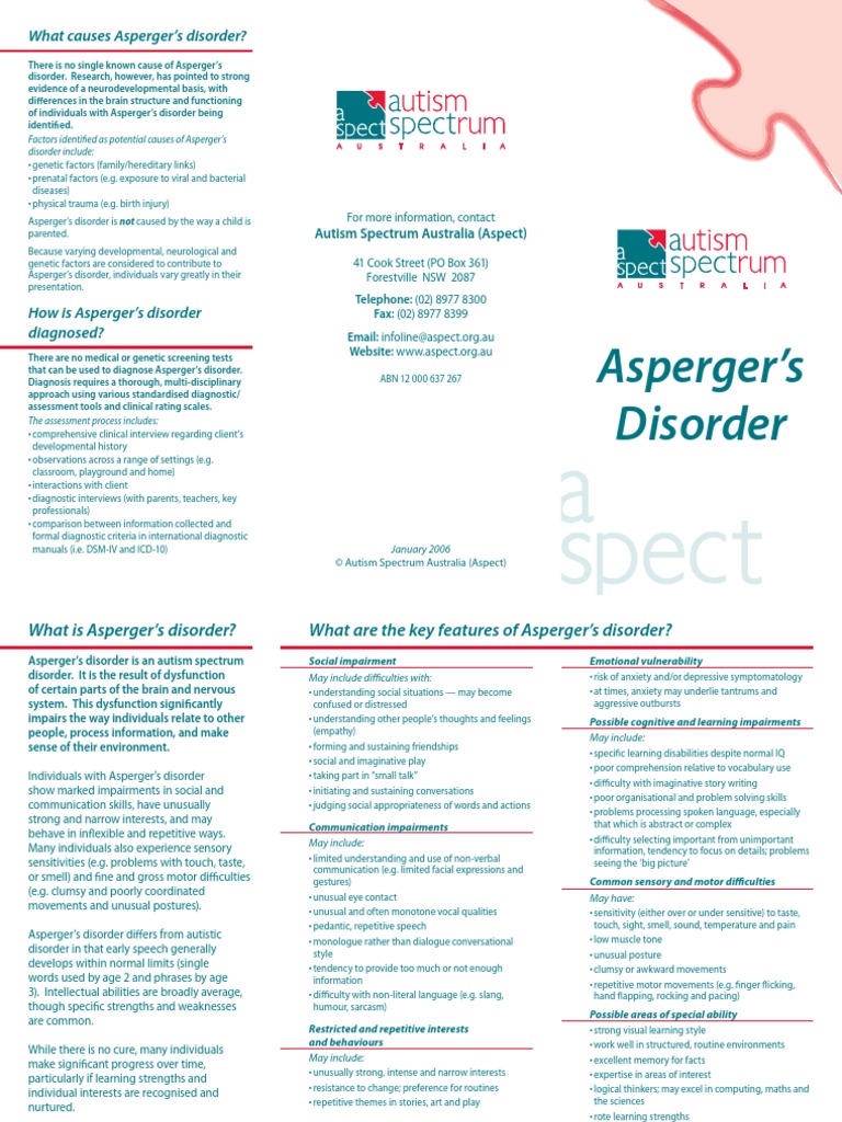 Aspergers Disorder | PDF | Asperger Syndrome | Autism Spectrum
