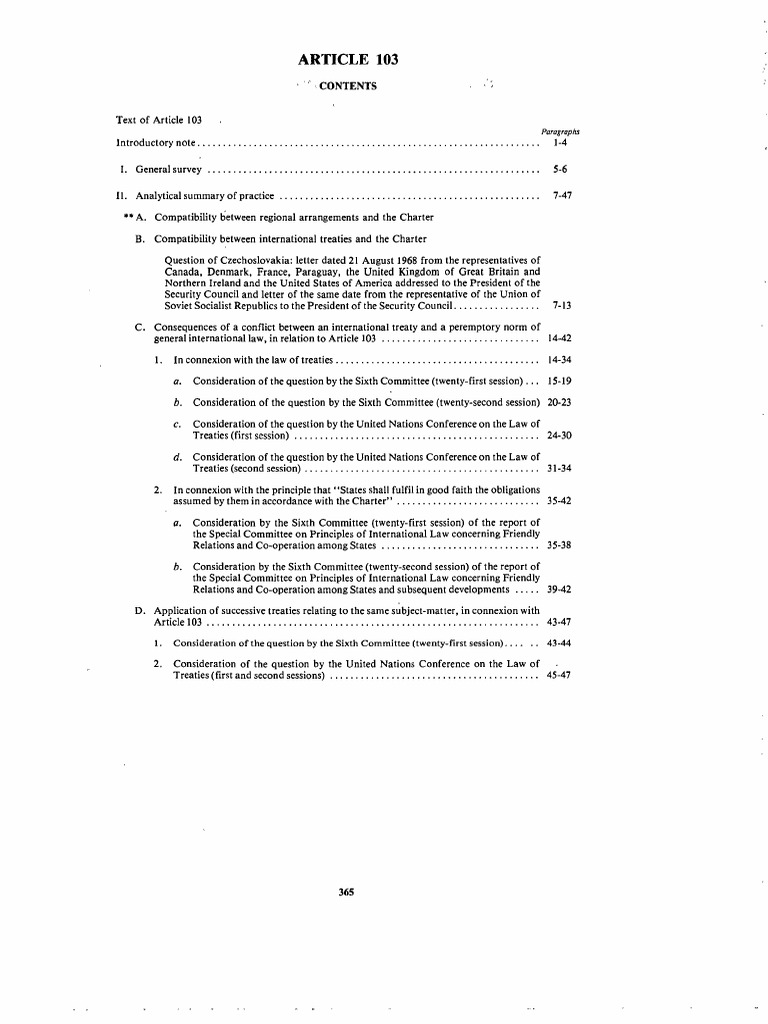 Article 103 UN Charter | PDF | International Law | Treaty