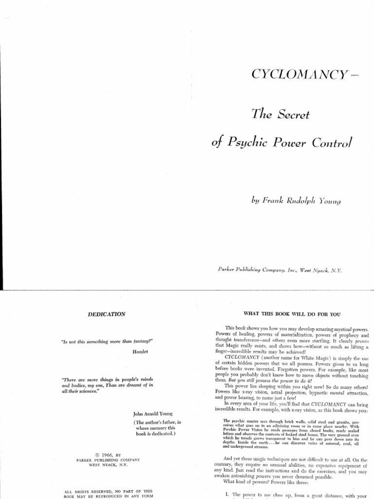 Frank Rudolph Young - Cyclomancy - The Secret of Psychic Power Control | PDF