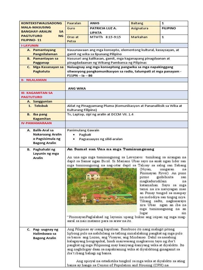 Contextualized Daily Lesson Plan 1 | PDF