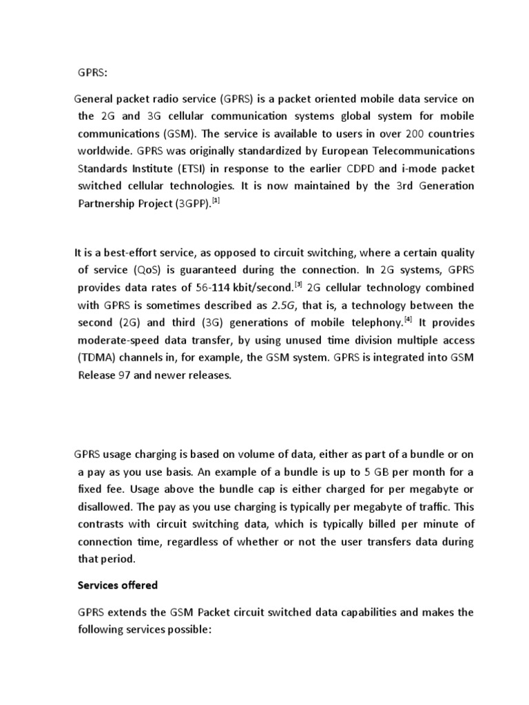 Gprs | PDF | General Packet Radio Service | Internet Protocols