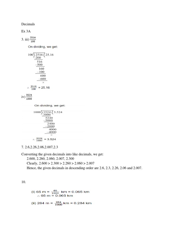 Grade 7 Decimals Answer Key | PDF | Arithmetic | Mathematics