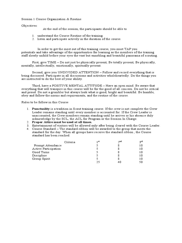 Crew Leader Training Course (Manual) | PDF | Scouting