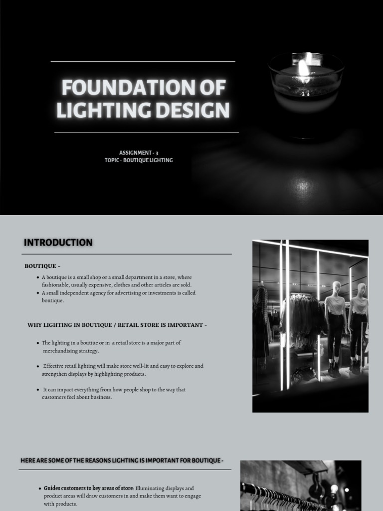 Foundation of Lighting Design Assignment - 3 | PDF | Lighting | Retail