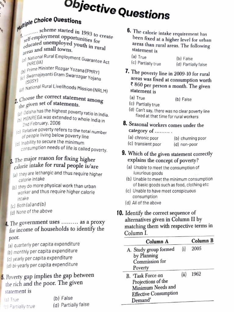 Poverty Question Bank | PDF | Poverty | Poverty & Homelessness