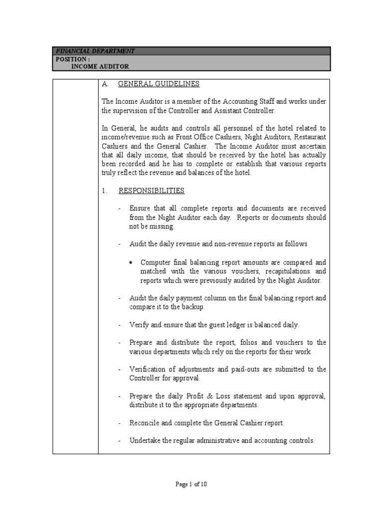 Income Auditor JD | PDF | Audit | Business