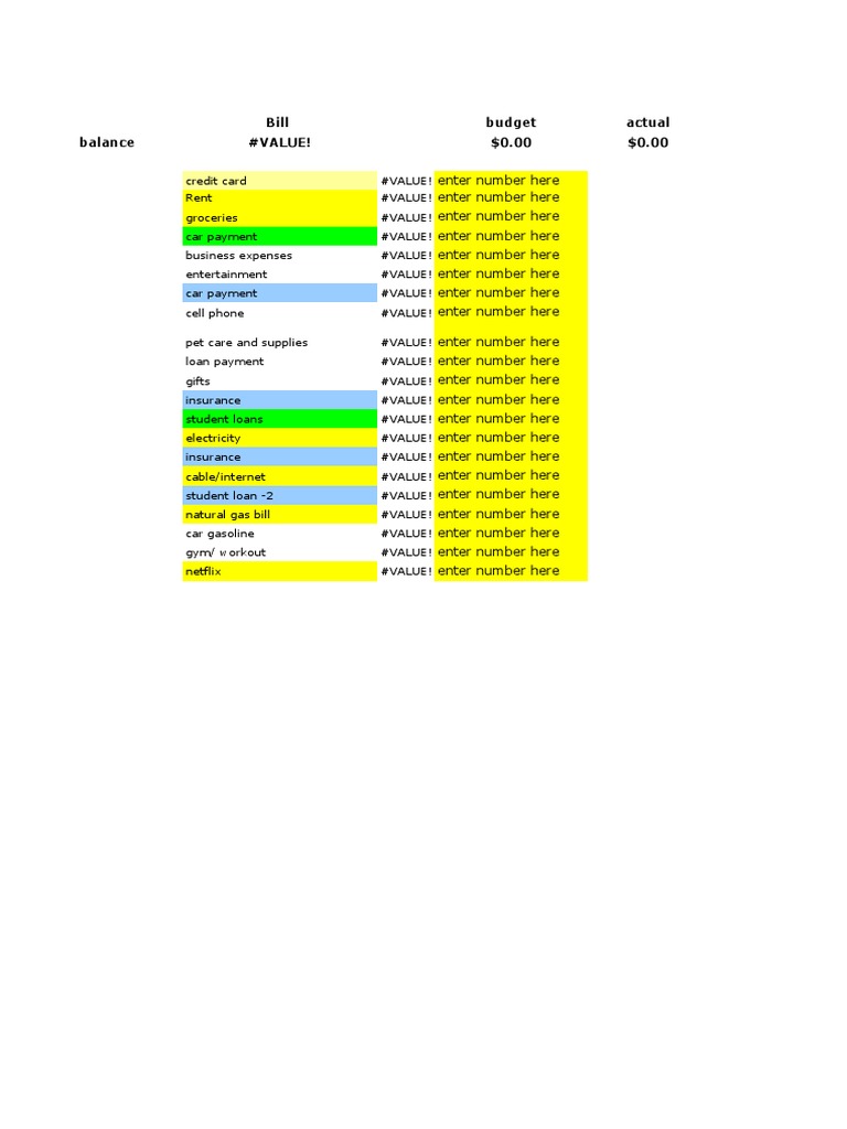 Budget Template | PDF | Finance & Money Management