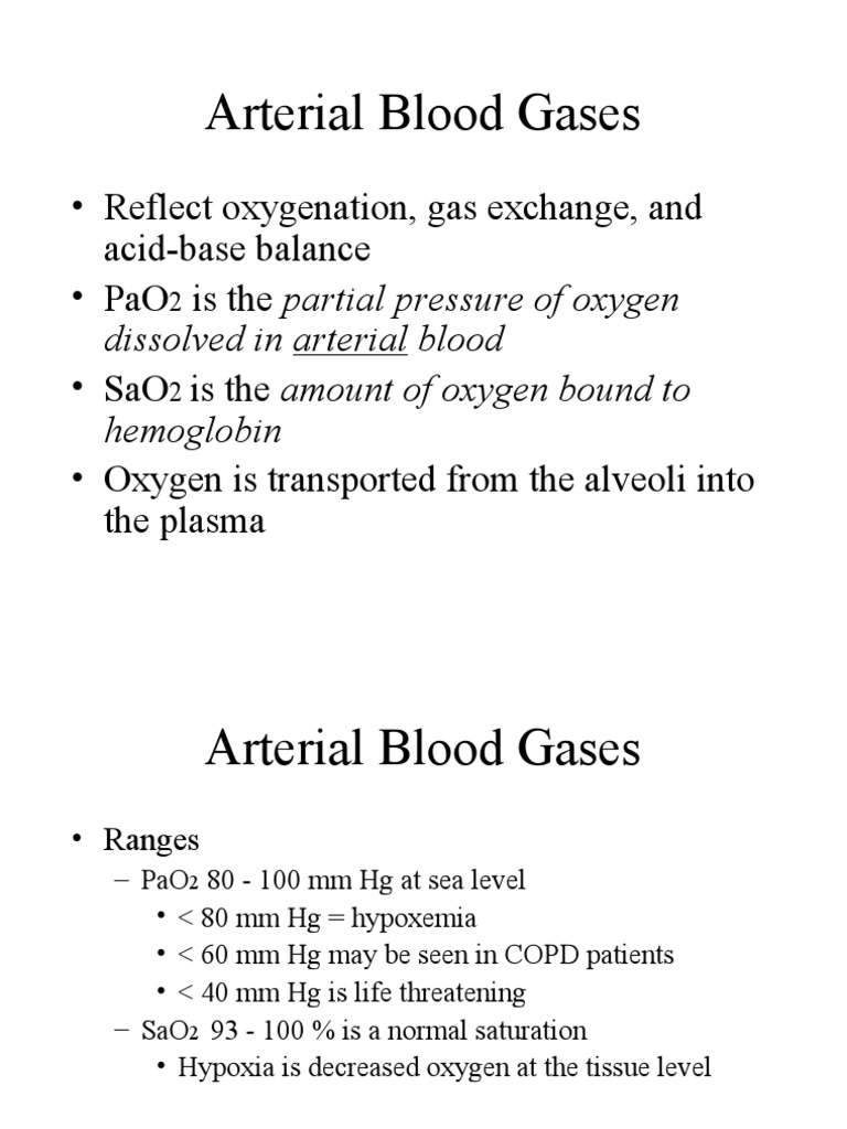 Arterial Blood Gases | PDF | Respiration | Physiology