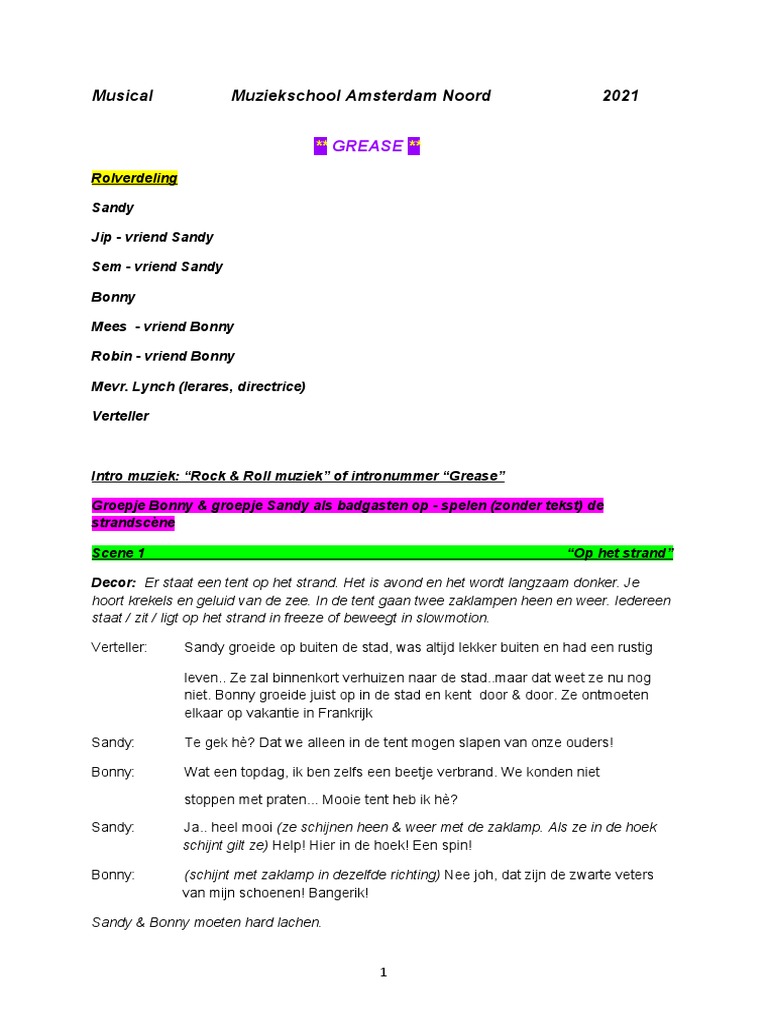 Script Grease 2021 | PDF