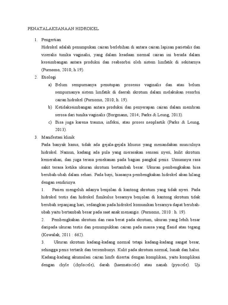 Penatalaksanaan Hidrokel | PDF | Sains & Matematika