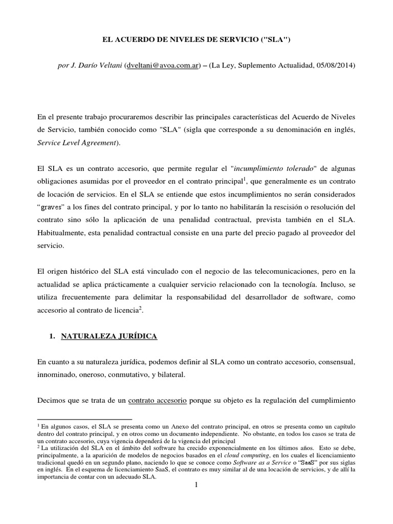 El Acuerdo de Niveles de Servicio SLA PD | PDF | Los consumidores | Acuerdo de nivel de servicio