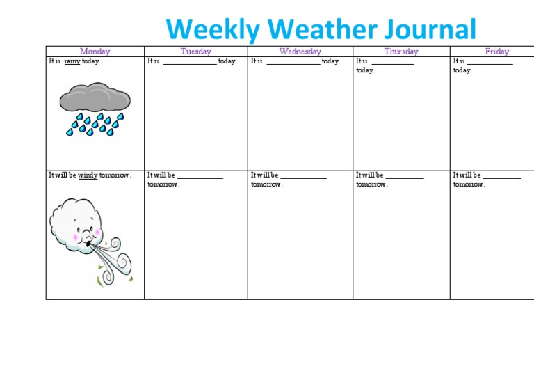 Example Weekly Weather Journal | PDF