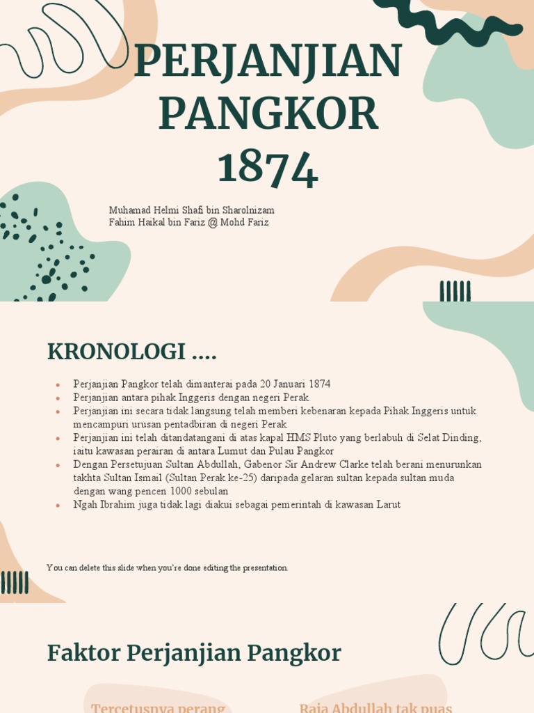 Perjanjian Pangkor 1874 | PDF
