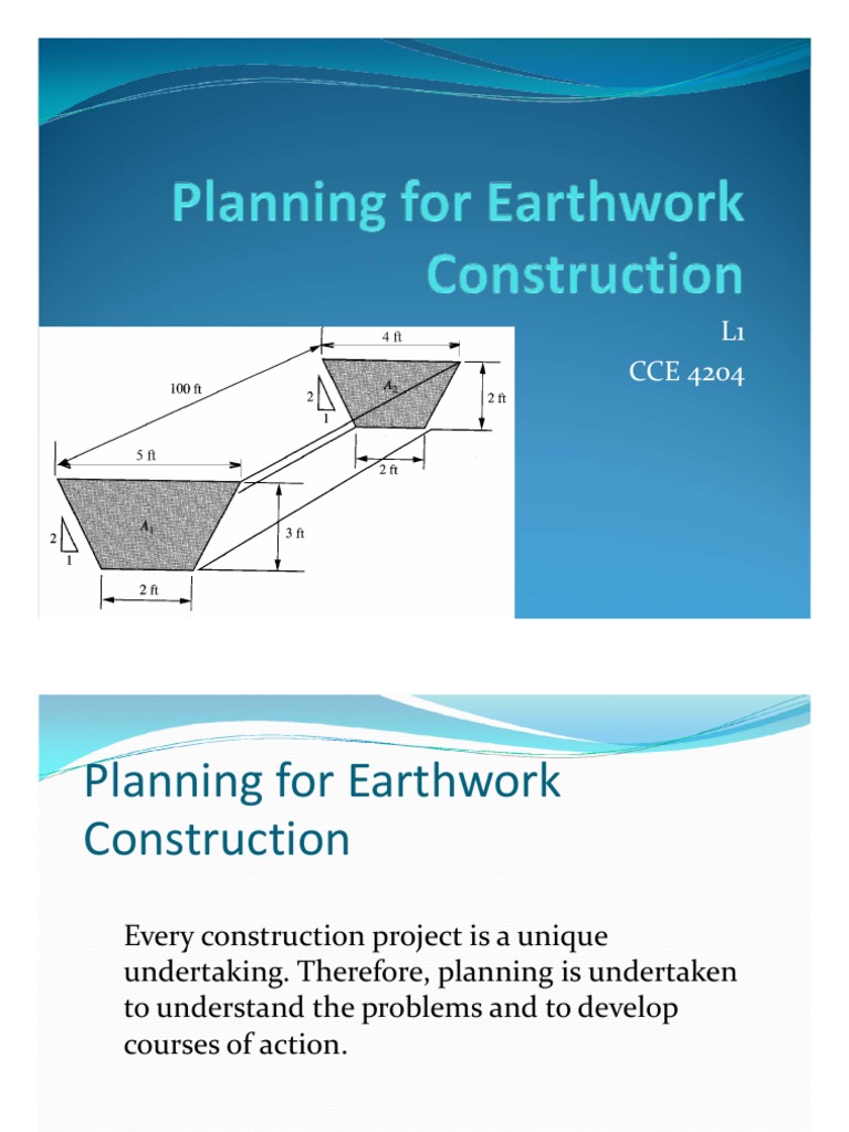 Earthwork Construction Planning Guide | PDF | Volume