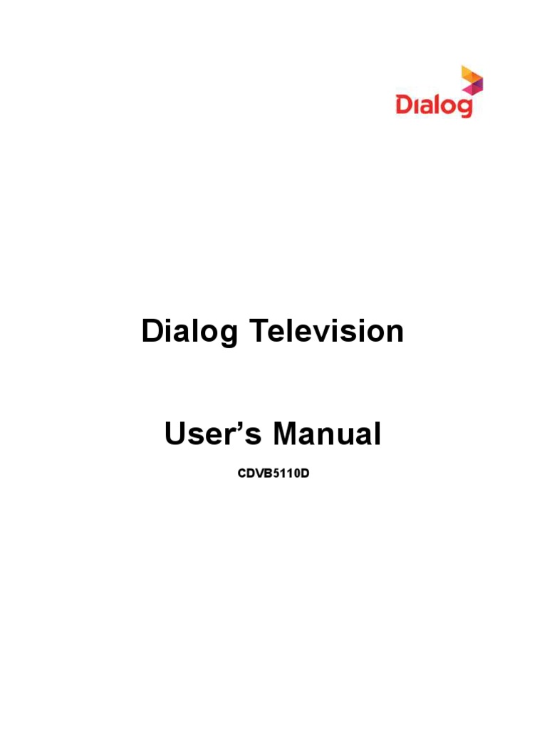 Dialog TV User Manual Guide | PDF | Set Top Box | Television