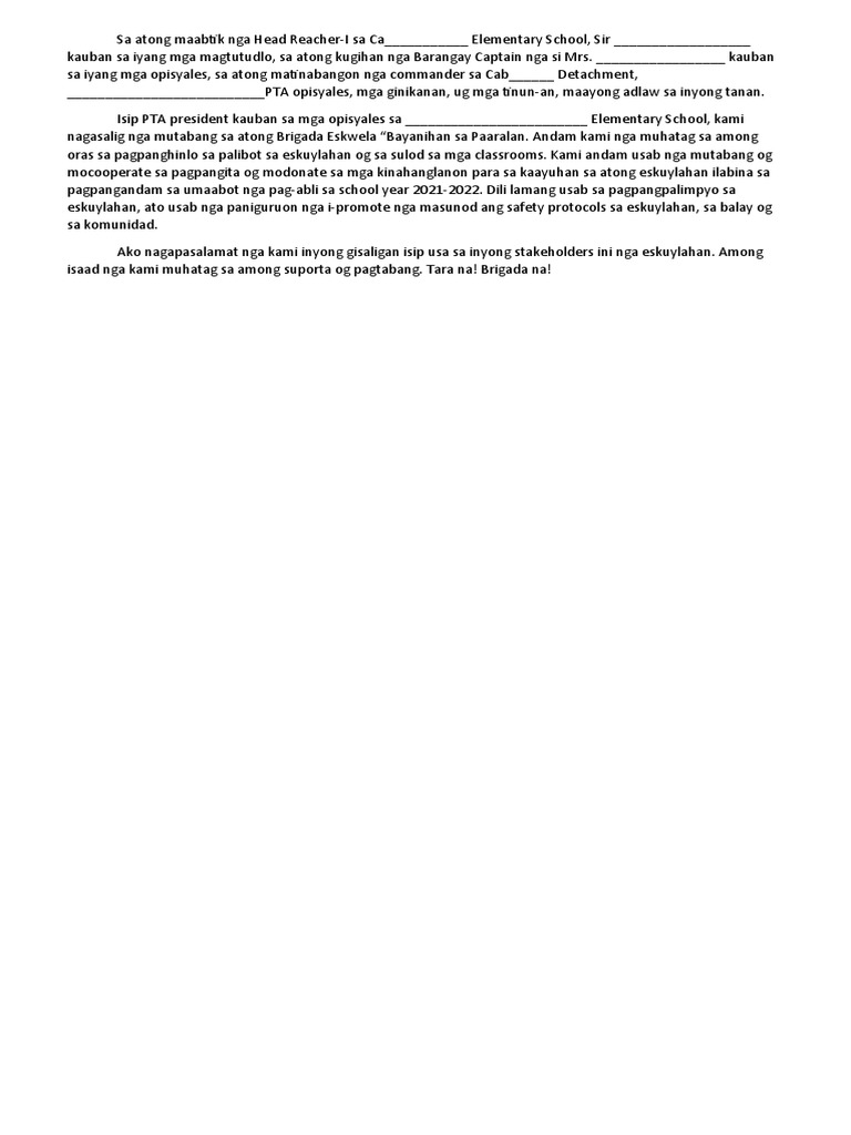 PTA President Message | PDF