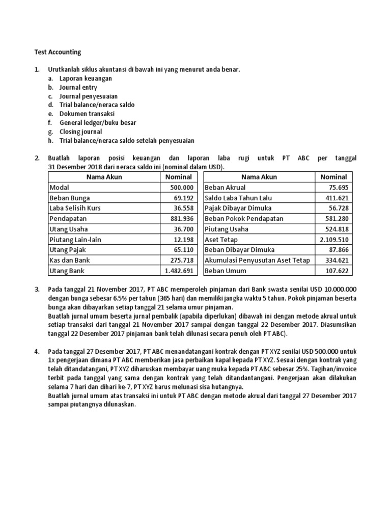 Test Accounting | PDF