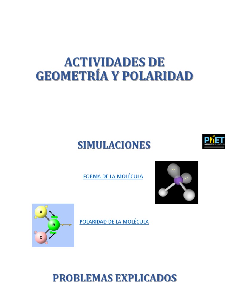 Actividades Geometria y Polaridad | PDF | Polaridad química | Moléculas