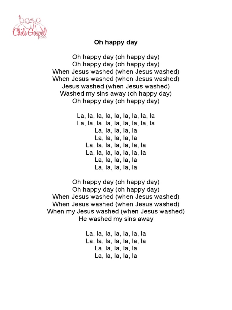 Oh Happy Day Lyrics | PDF