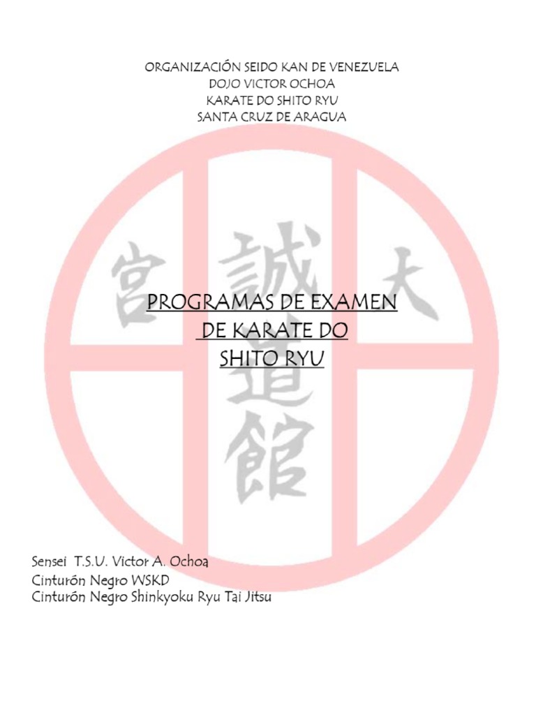 Programas de Examen - Dojo Victor Ochoa Karate Do Shito Ryu - MOAM ...