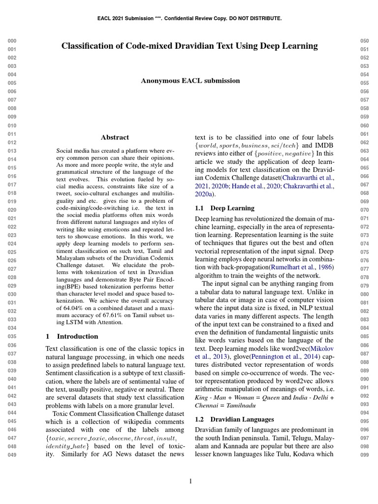Dravidian Codemix Sentiment Analysis | PDF | Artificial Intelligence | Intelligence (AI) & Semantics