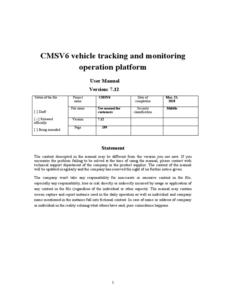 CMSV6 User Manual | PDF | Server (Computing) | Databases