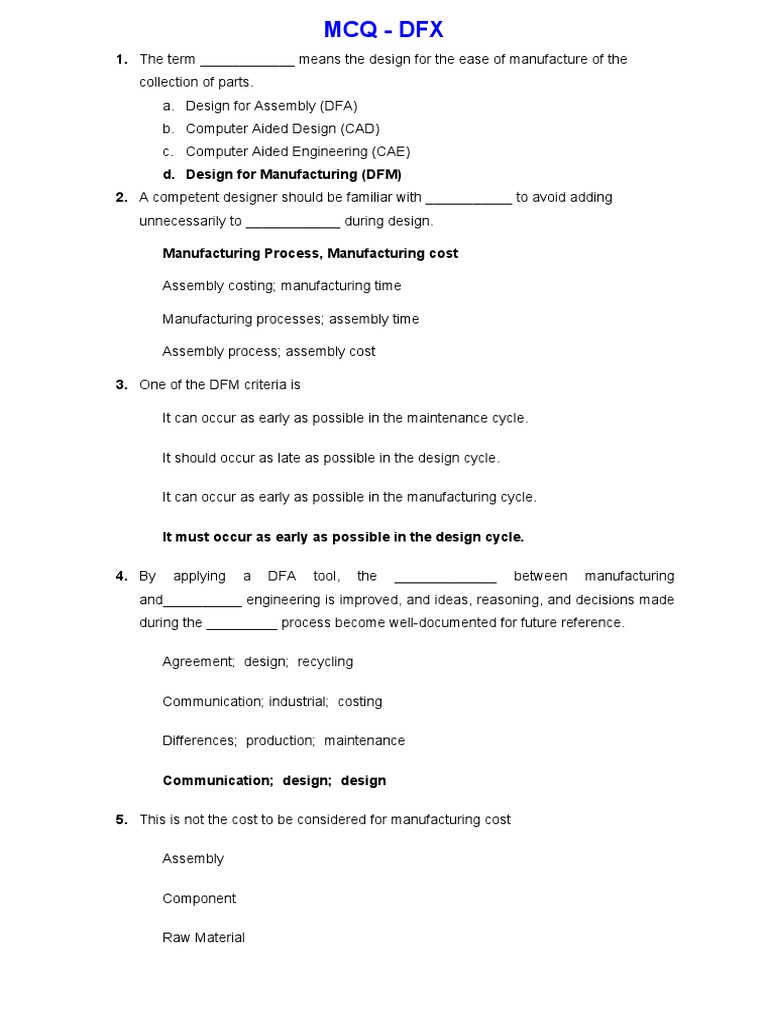 Evaluation of DFX | PDF | Design | Production And Manufacturing