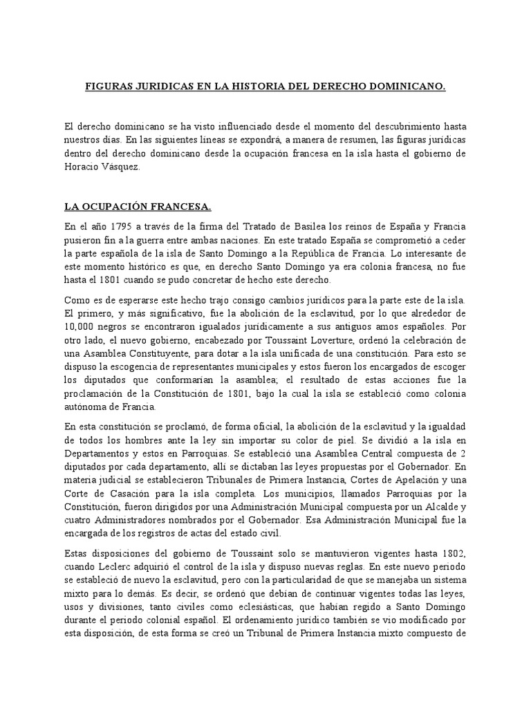 Figuras Juridicas en La Historia Del Derecho Dominicano | PDF ...