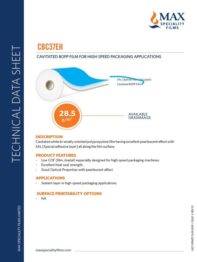 Cavitated BOPP For High Speed Packaging Applictions | PDF | Packaging ...