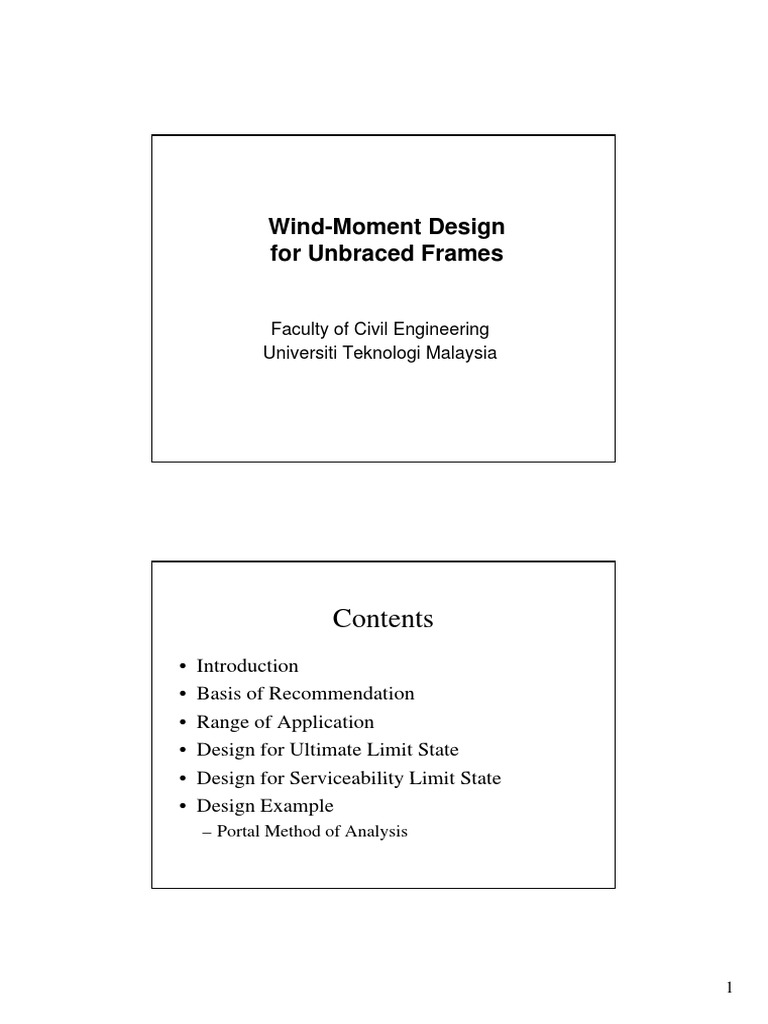 Wind-Moment Design of Low Rise Frames (Overview) | PDF | Buckling | Bending