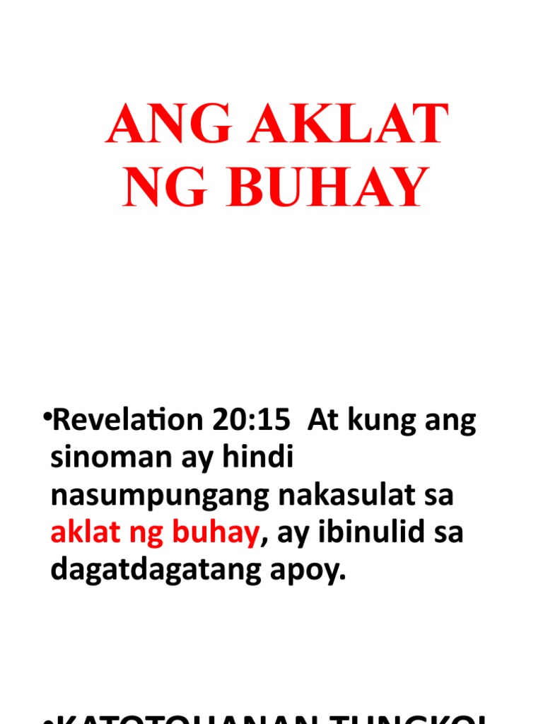 Ang Aklat NG Buhay | PDF