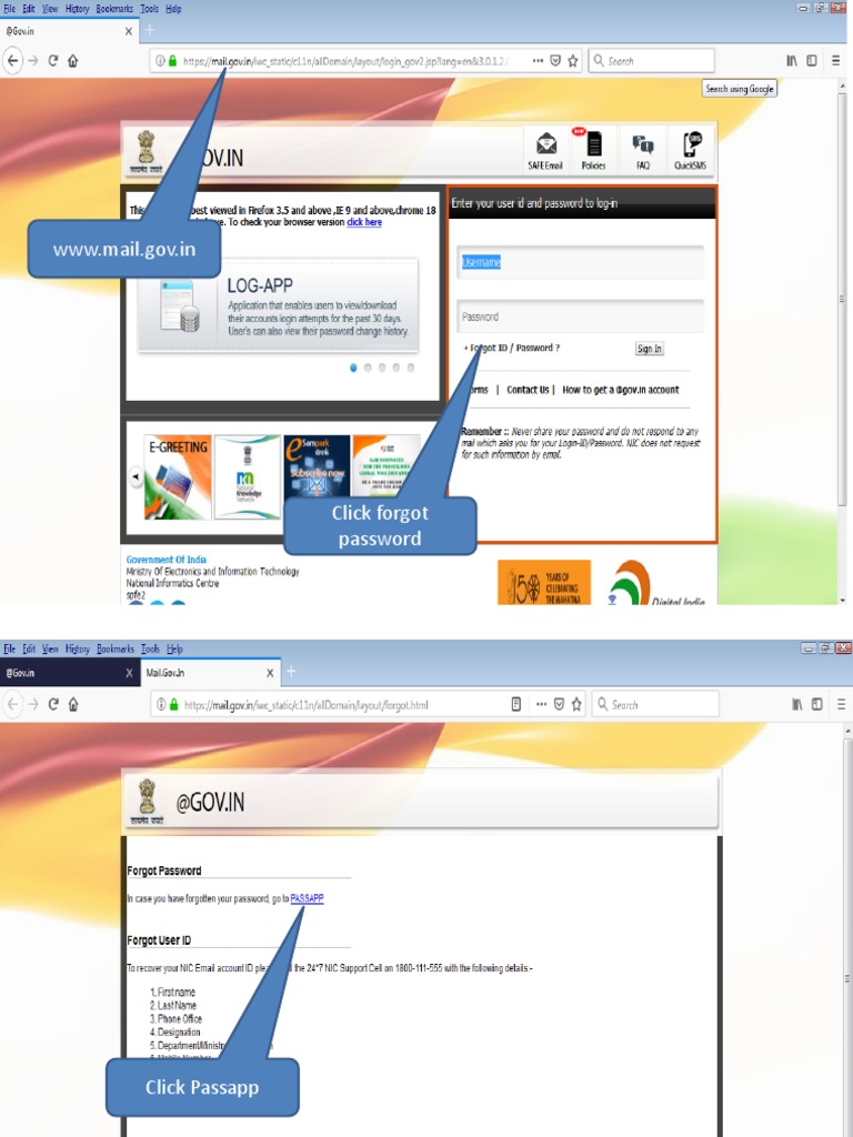 Resetting of NIC E-Mail Password | PDF