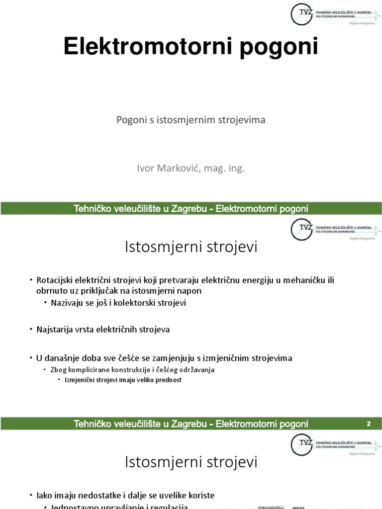Pogoni S Istosmjernim Strojevima | PDF