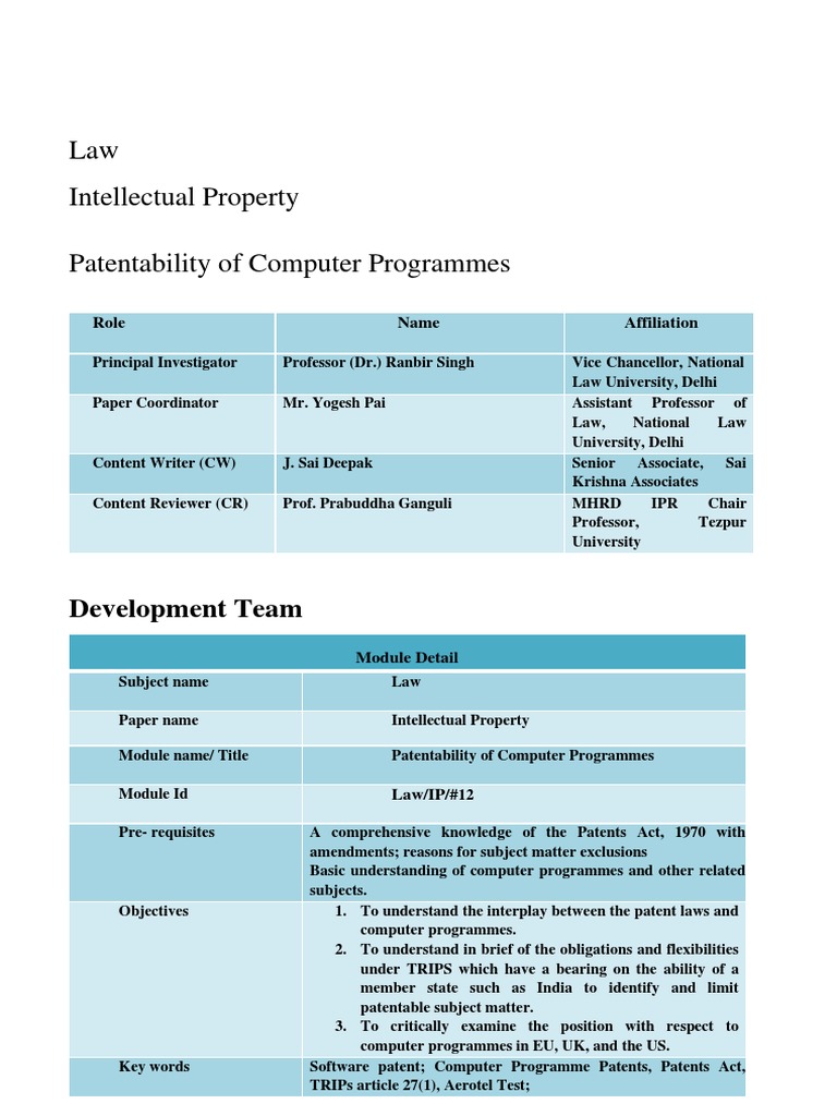 Module 12 E-Text Software and Business Method Patents | PDF | Patent ...