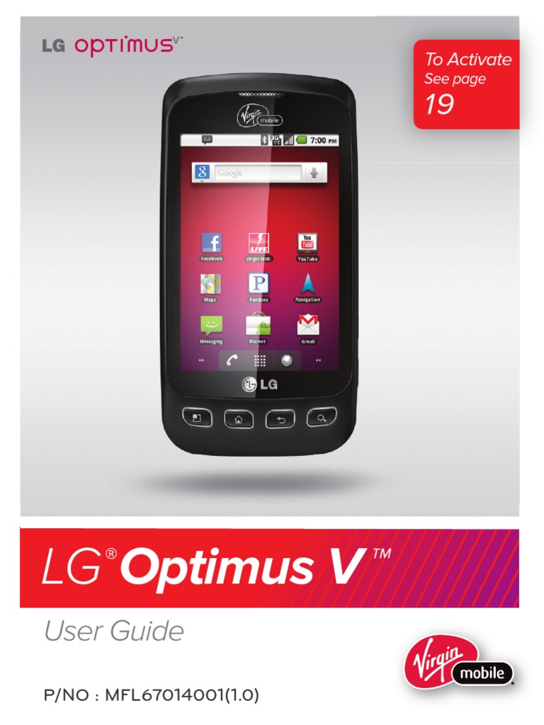 LG Optimus V Manual | PDF | Electromagnetic Interference | Battery Charger