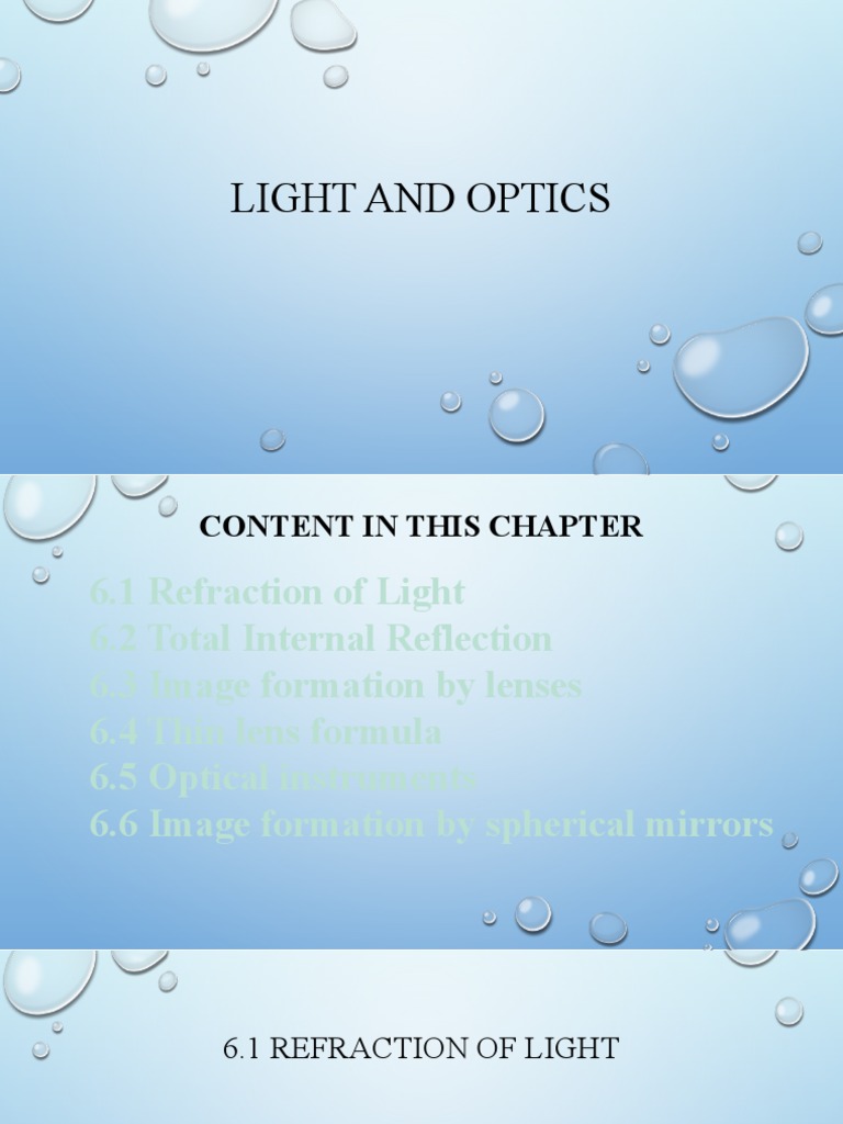 6.1 Refraction of Light | PDF | Refraction | Optics