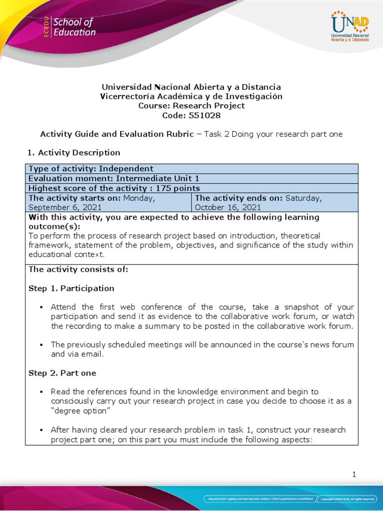 Activity Guide and Evaluation Rubric - Unit 1 - Task 2 - Doing Your ...