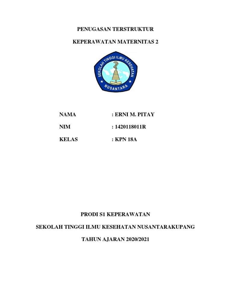 Penugasan Terstruktur Kep - Maternitas 2 - Erni Pitay | PDF