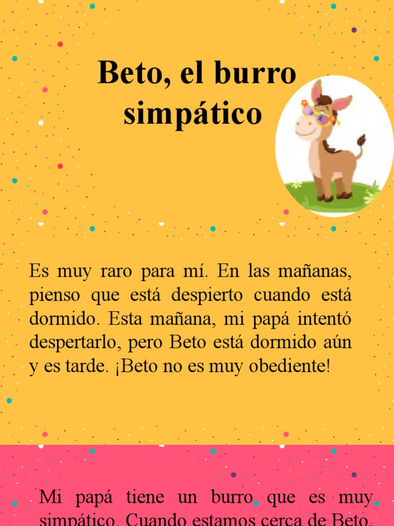 Beto, el burro simpático: Lectura infantil | PDF