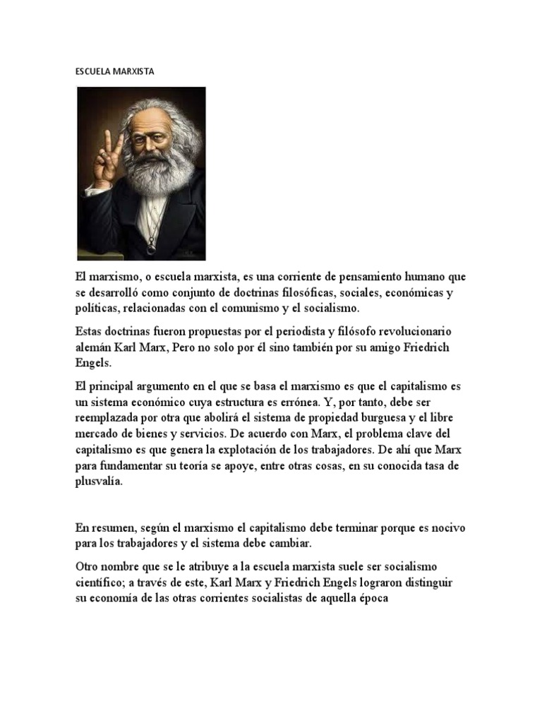 Escuela Marxista | PDF | marxismo | Karl Marx