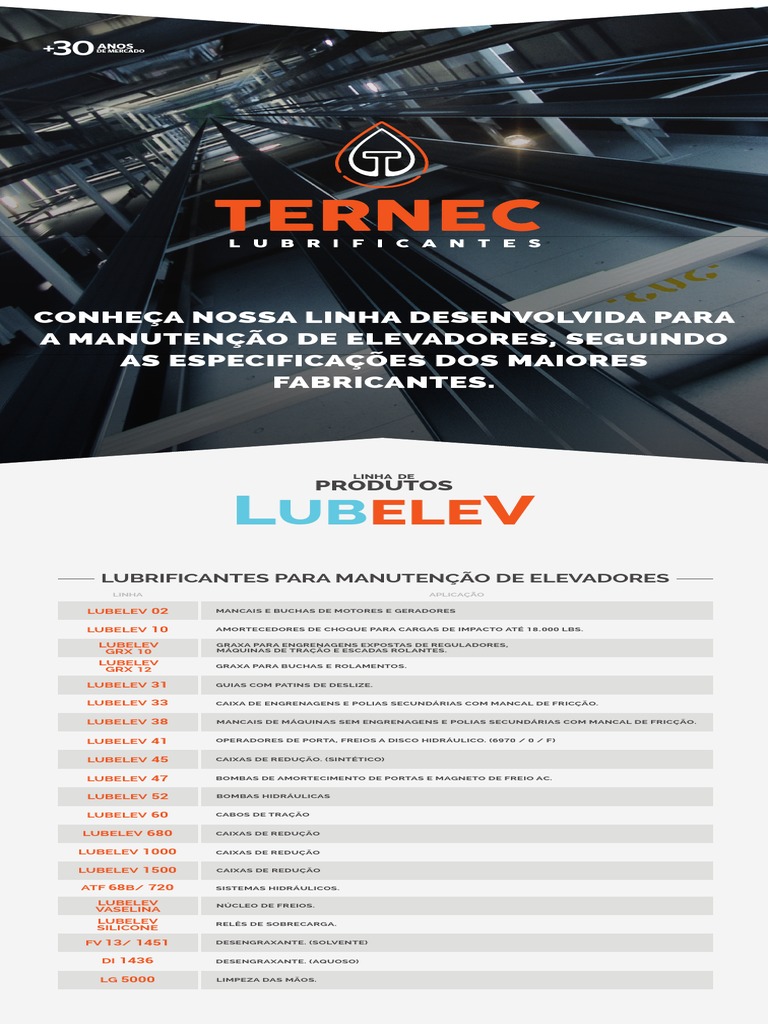 Linha LUBELEV - Ternec Lubrificantes | PDF | Casa e Jardim | Tecnologia ...