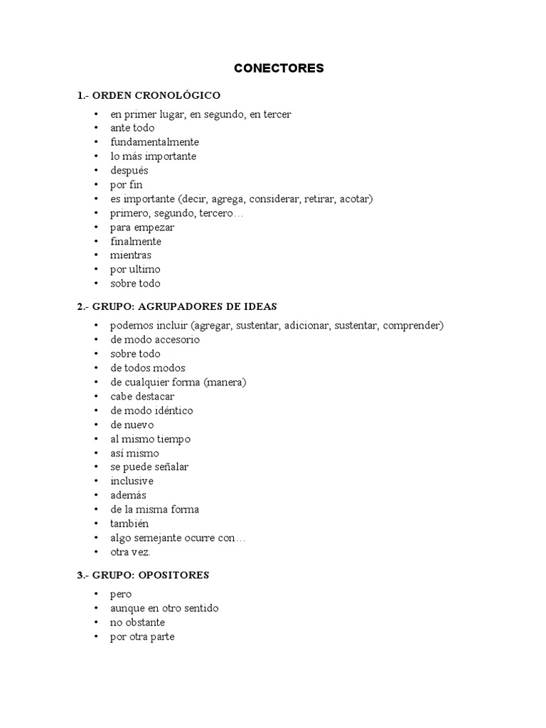 Conectores para organizar ideas y argumentos de manera coherente | PDF