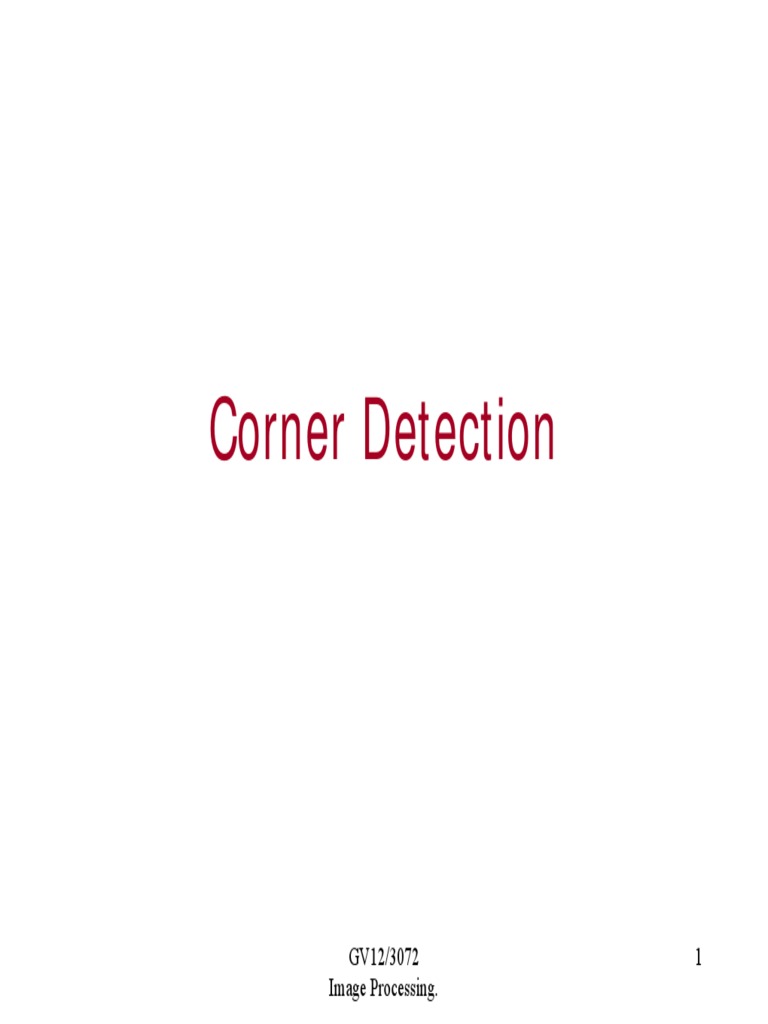 A Comprehensive Guide to Corner Detection Techniques | PDF ...
