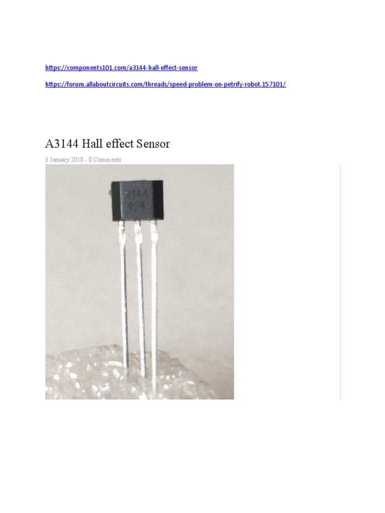 A3144 Hall Effect Sensor: 3 January 2018 - 0 Comments | Download Free ...